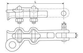 Dead Ends Bolted Aluminum Straight Line Strain Clamp 45KN