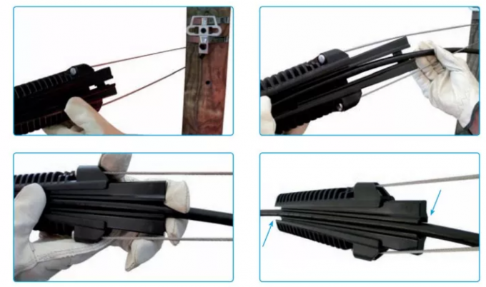 FTTH ADSS Aerial Cable Suspension Clamps , Stainless Fiber Cable ...