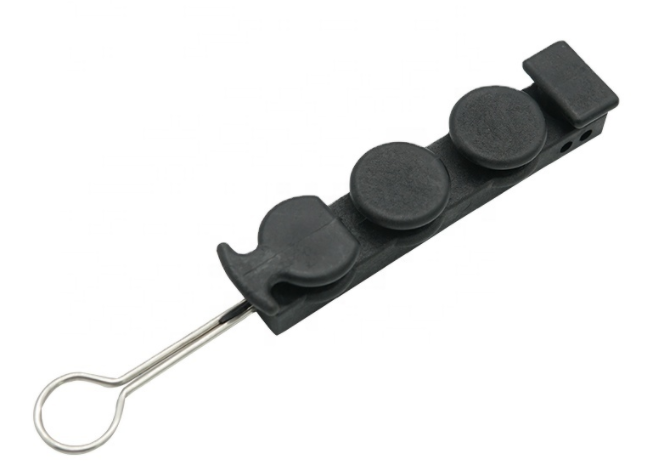 Plastic Flat Fiber Optic Drop Cable Clamp For FTTH